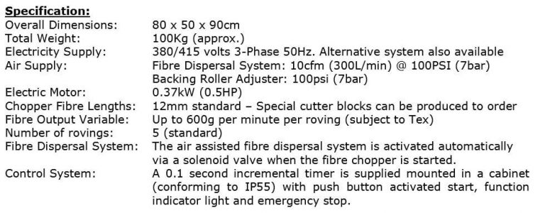 Multi Roving Glassfibre Chopper