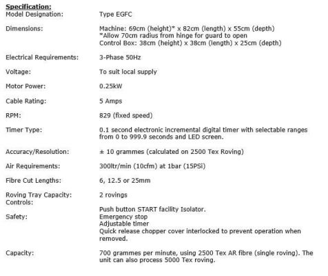 Twin Roving Electric Glassfibre Chopper